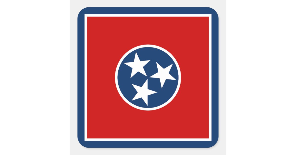 Tennessee State Flag Square Sticker | Zazzle