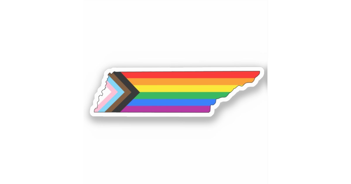 Tennessee State Pride LGBTQ Progress Pride Sticker | Zazzle