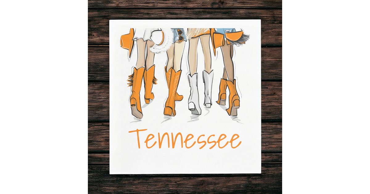 Tennessee Tailgate Girls Cocktail Game Day Napkins | Zazzle