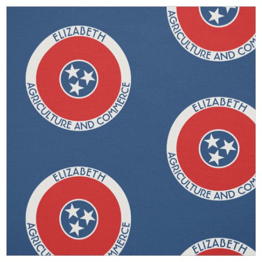 Tennessee The Volunteer State Personalized Flag Fabric | Zazzle