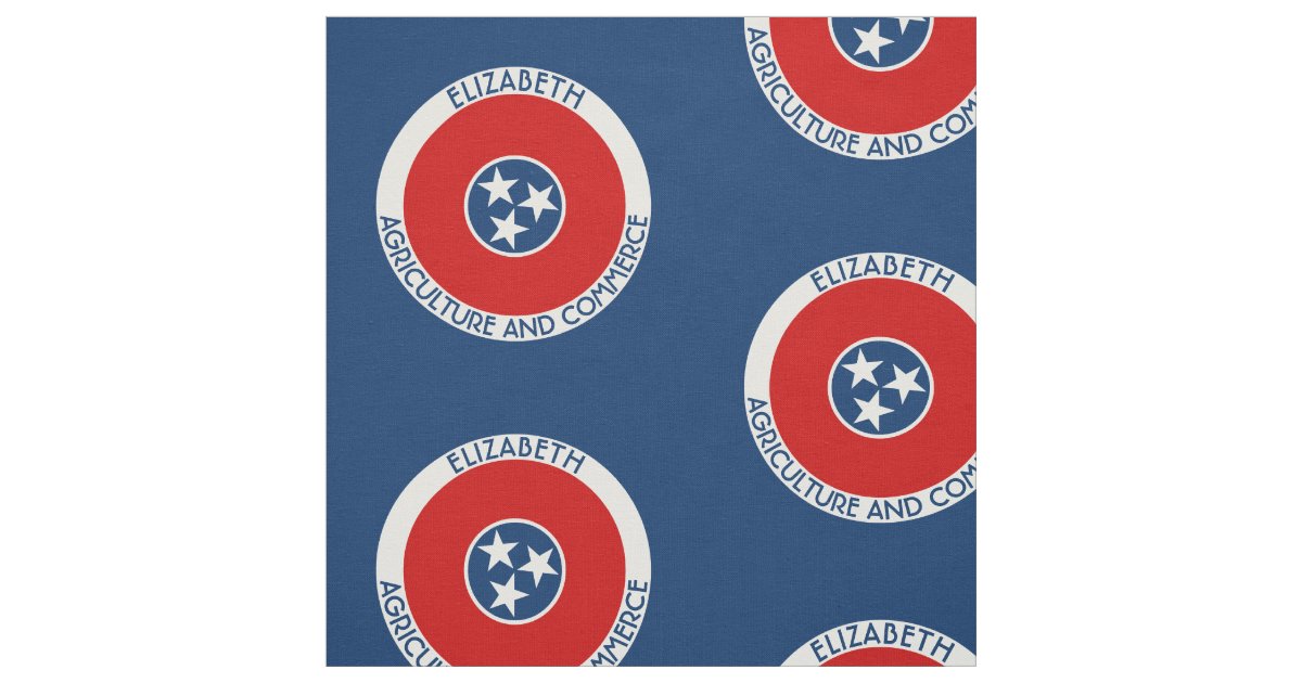 Tennessee The Volunteer State Personalized Flag Fabric | Zazzle