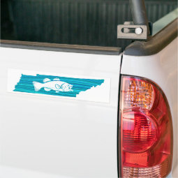 Tennessee Wave Fishing Bumper Sticker | Zazzle
