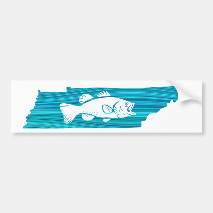 Tennessee Wave Fishing Bumper Sticker | Zazzle