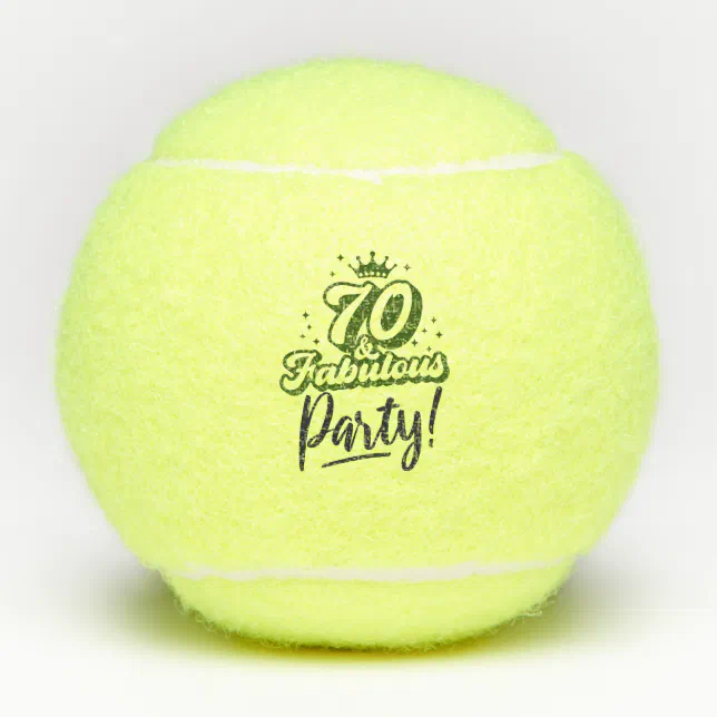 Tennis 70th Birthday Party Tennis Balls | Zazzle