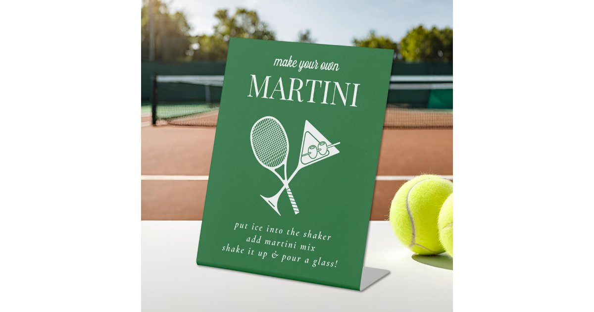 Tennis Bachelorette Martini Bar Pedestal Sign | Zazzle