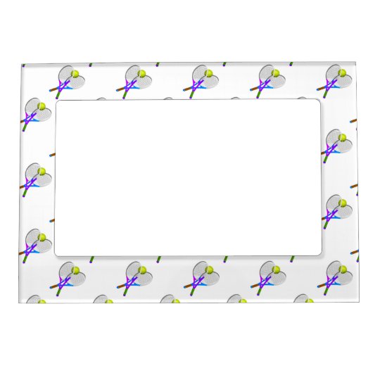 Tennis Ball and Rackets Magnetic Picture Frame | Zazzle.com