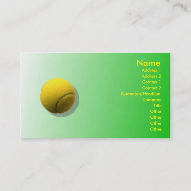 Tennis Ball Business Card | Zazzle
