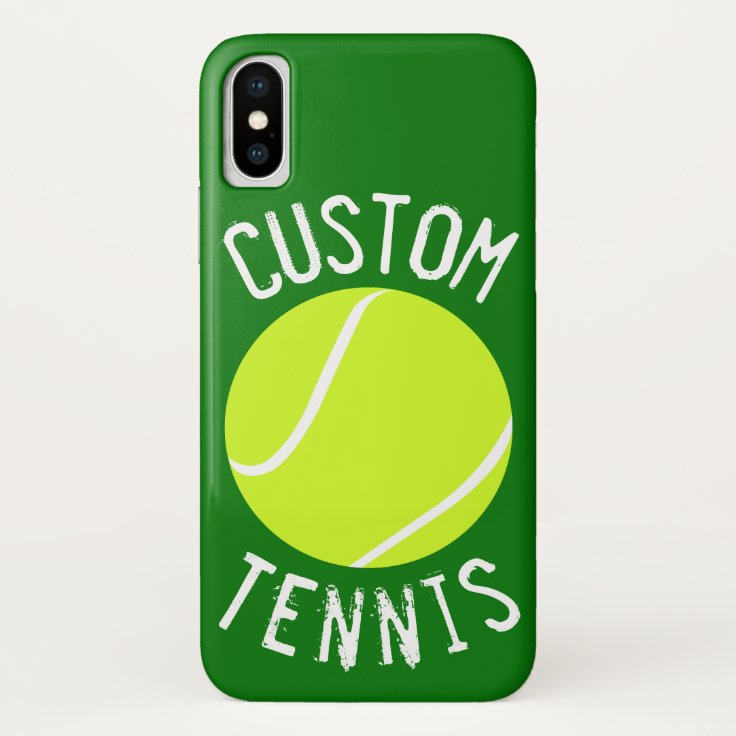 Tennis Ball Custom Text and Color Phone Case | Zazzle
