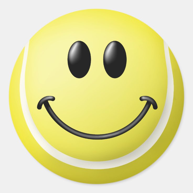 Tennis Ball Face Classic Round Sticker | Zazzle