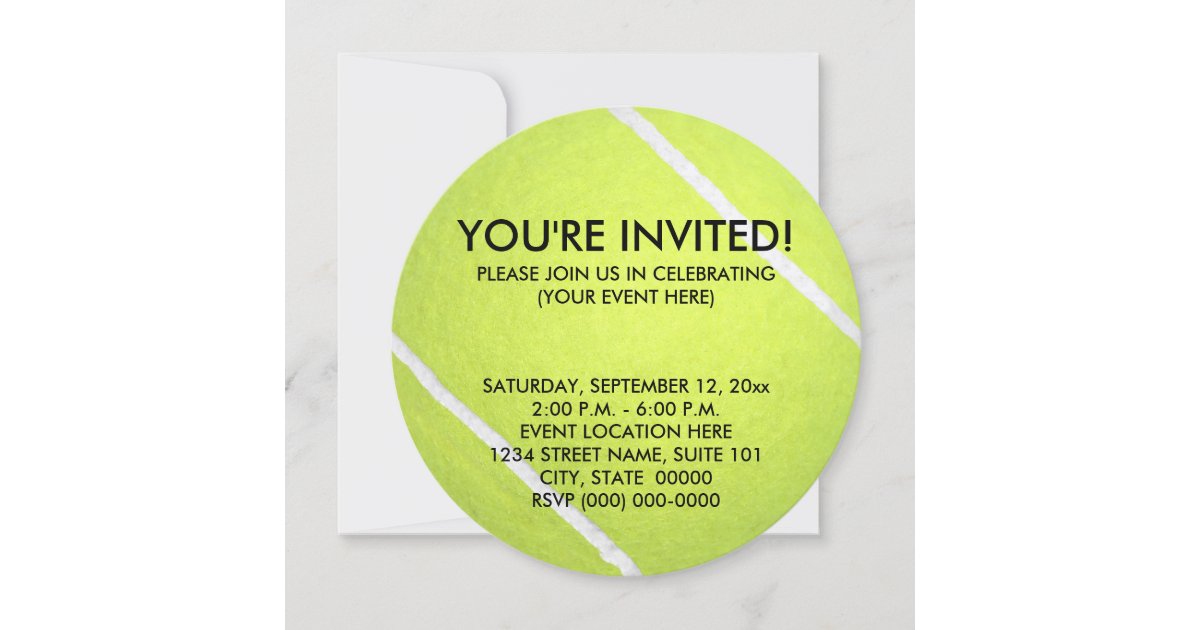 Tennis Ball Invitations | Zazzle