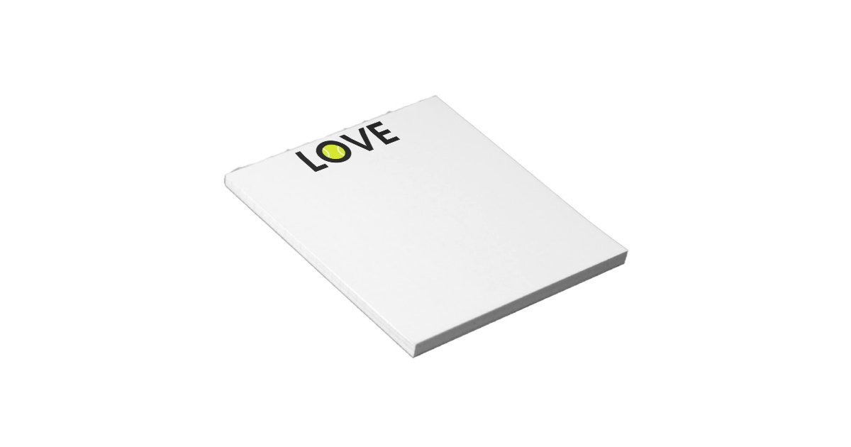 Tennis Ball LOVE Notepad | Zazzle