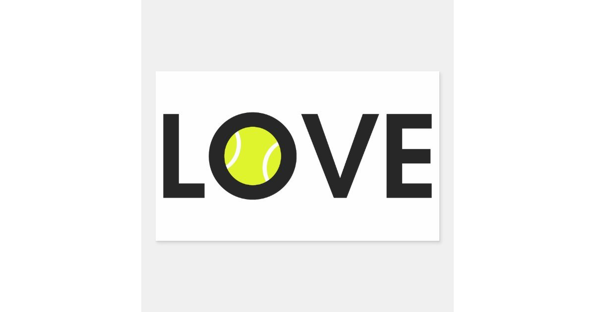 Tennis Ball LOVE Rectangular Sticker | Zazzle