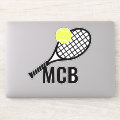Tennis Ball Racket Monogram Initials Sticker | Zazzle
