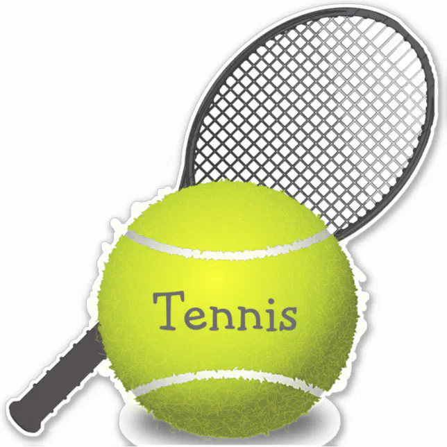 Tennis Ball Racquet Design Contour Sticker | Zazzle