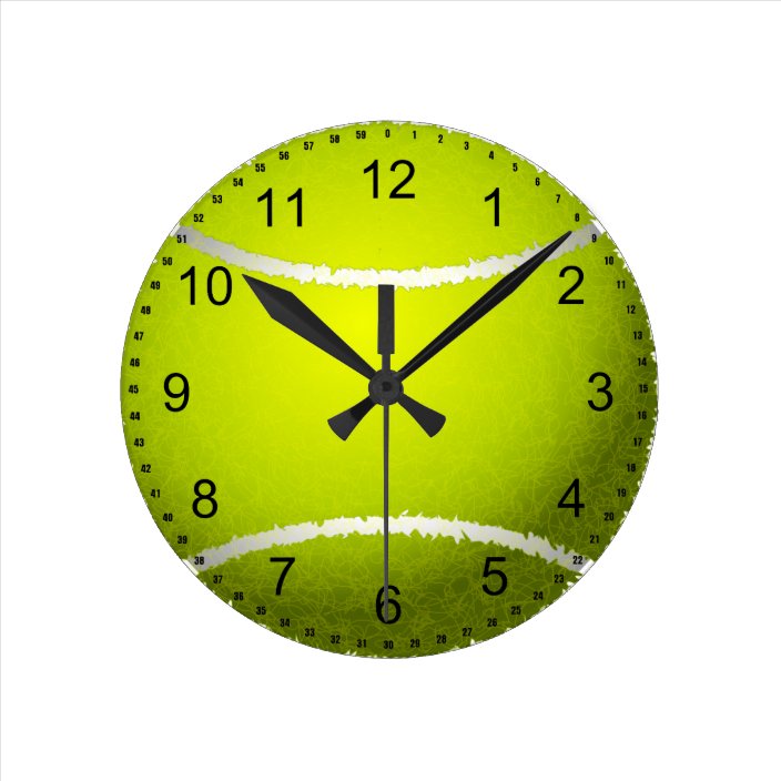 Tennis Ball Round Clock | Zazzle.com