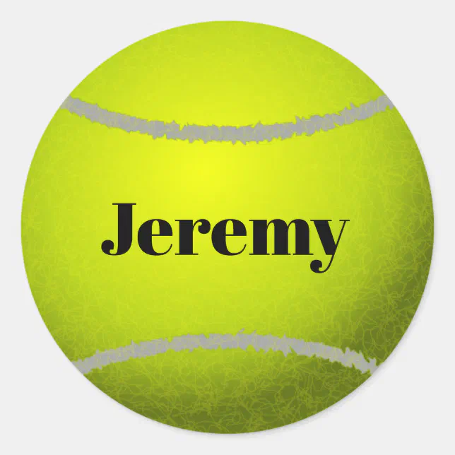 Tennis ball template classic round sticker | Zazzle