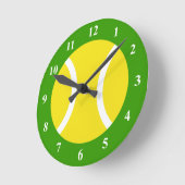 Tennis ball wall clock with numbers | Zazzle