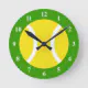 Tennis ball wall clock with numbers | Zazzle