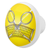 Tennis Ball with Net and Rackets Ceramic Knob | Zazzle