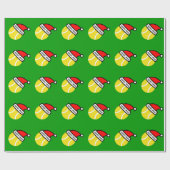 Tennis ball with Santa hat wrapping paper for Xmas | Zazzle
