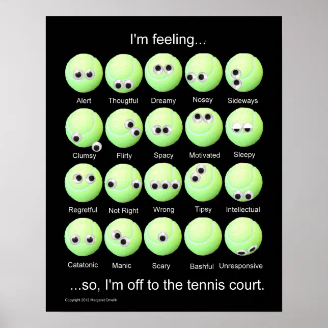 Tennis Balls Emotions Poster | Zazzle