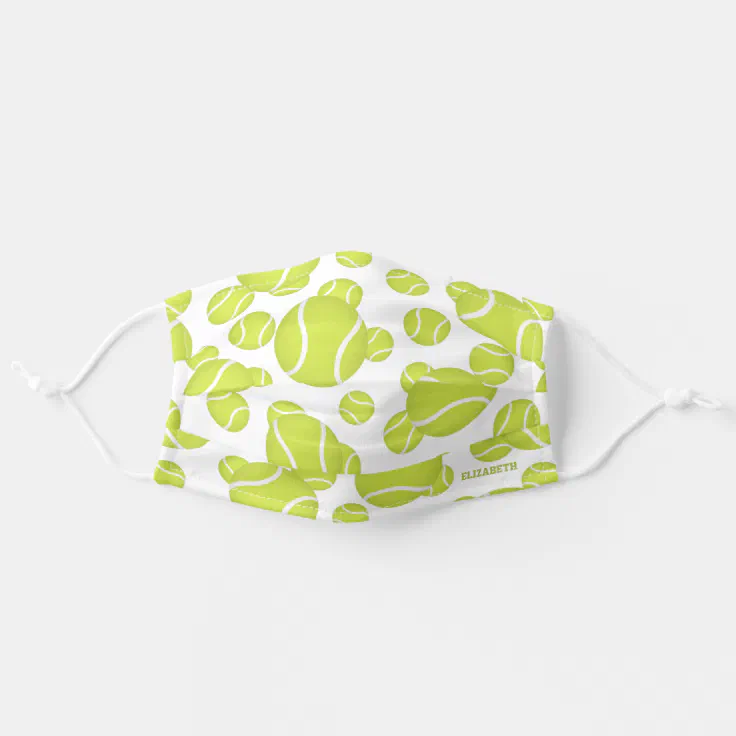tennis balls pattern girls sports adult cloth face mask | Zazzle