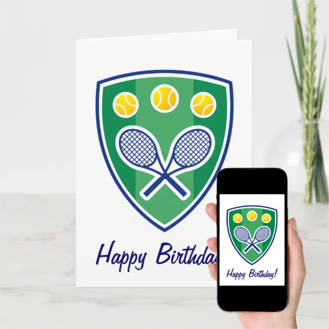 Tennis Birthday card for captain, coach or player | Zazzle