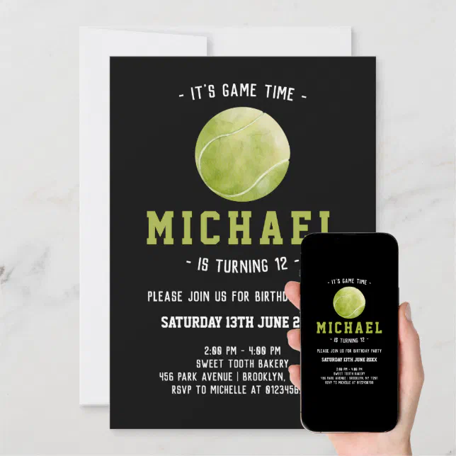 Tennis Birthday Invitation | Zazzle