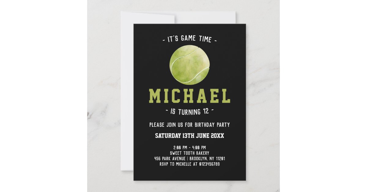 Tennis Birthday Invitation | Zazzle
