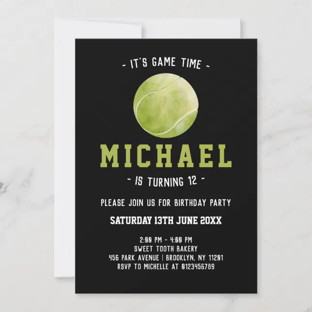 Tennis Birthday Invitation | Zazzle