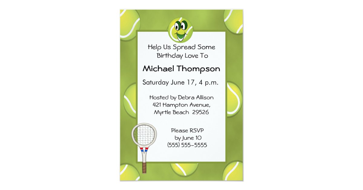 Tennis Birthday Invitations | Zazzle.com