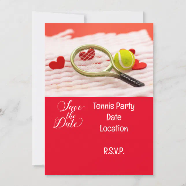 Tennis Birthday Tennis ball love save the date Invitation | Zazzle