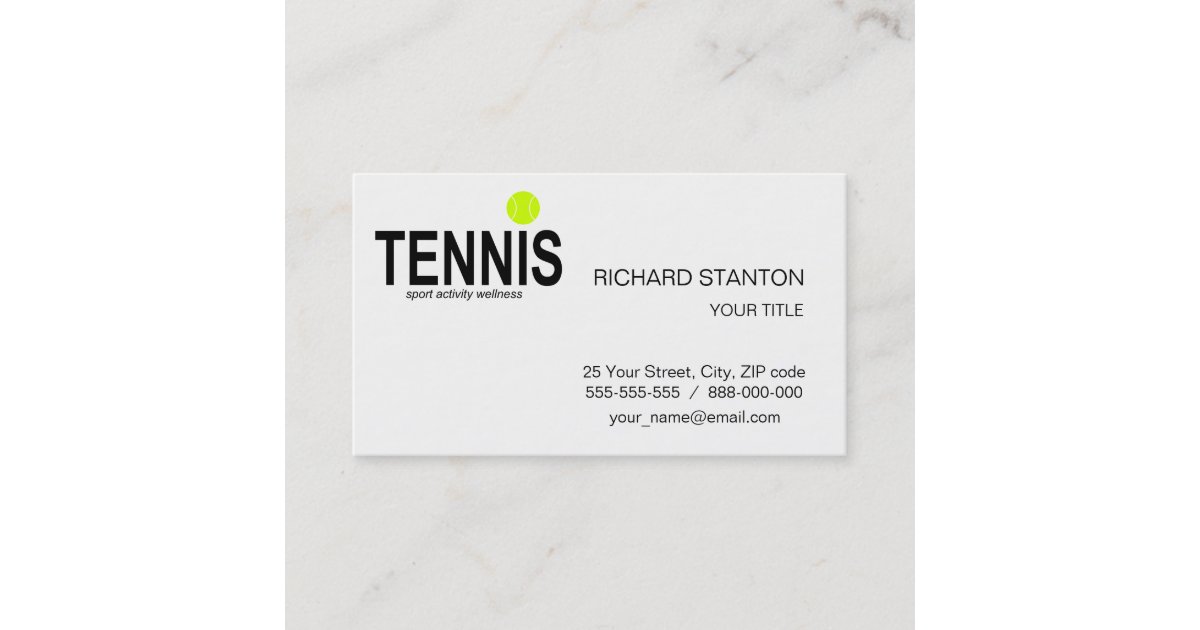 Tennis Business Card | Zazzle