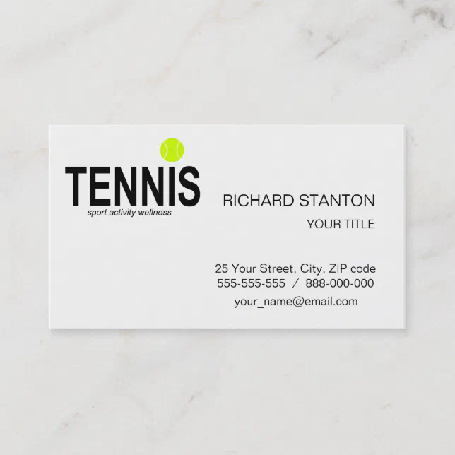 Tennis Business Card | Zazzle