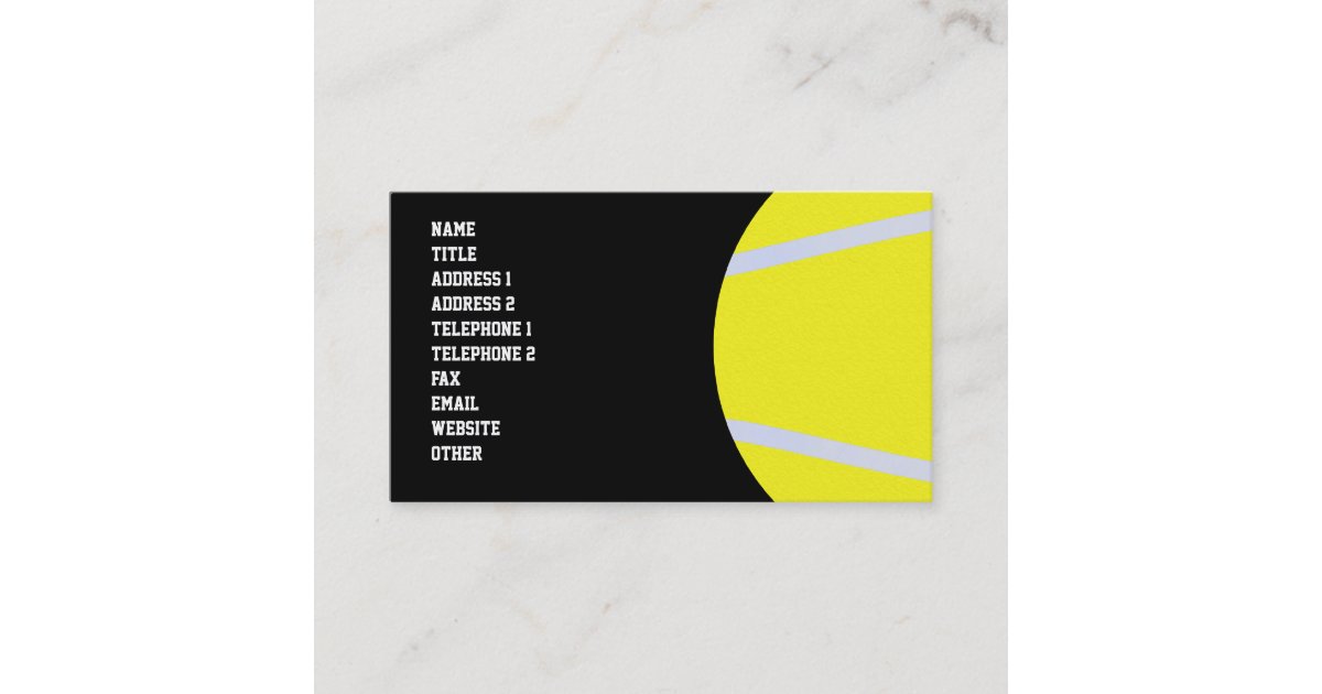 Tennis Business Card | Zazzle