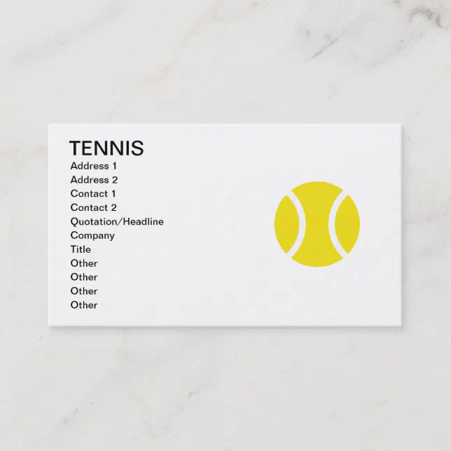 Tennis business card template | Zazzle