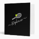 Tennis Captain Name Elegant Scrip Monogram 3 Ring Binder | Zazzle