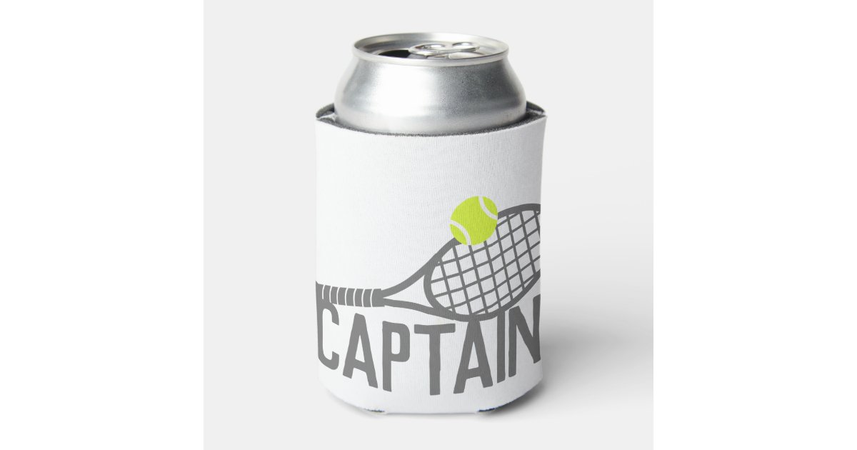 Tennis Captain Personalized Can Cooler | Zazzle