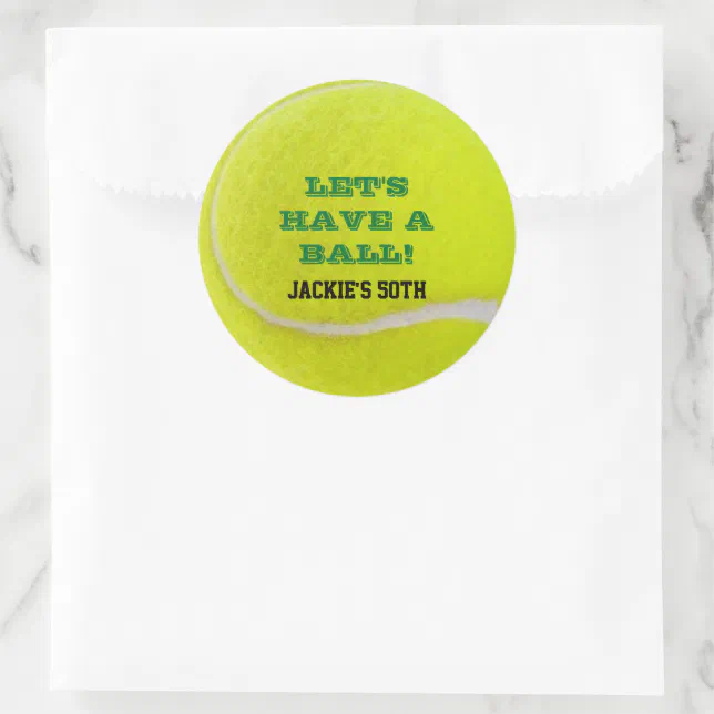 Tennis Celebration Have a Ball Classic Round Sticker | Zazzle