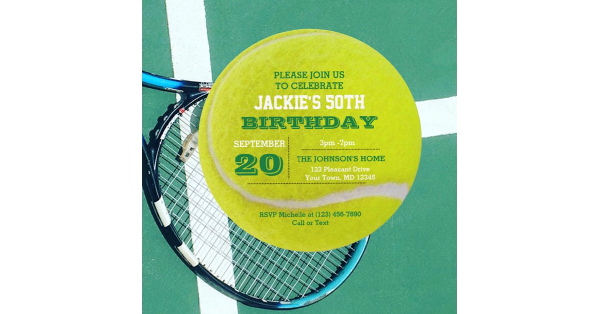 Tennis Celebration Invitation | Zazzle