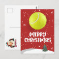 Tennis Christmas with tennis ball and Santa Postcard | Zazzle
