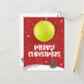 Tennis Christmas with tennis ball and Santa Postcard | Zazzle