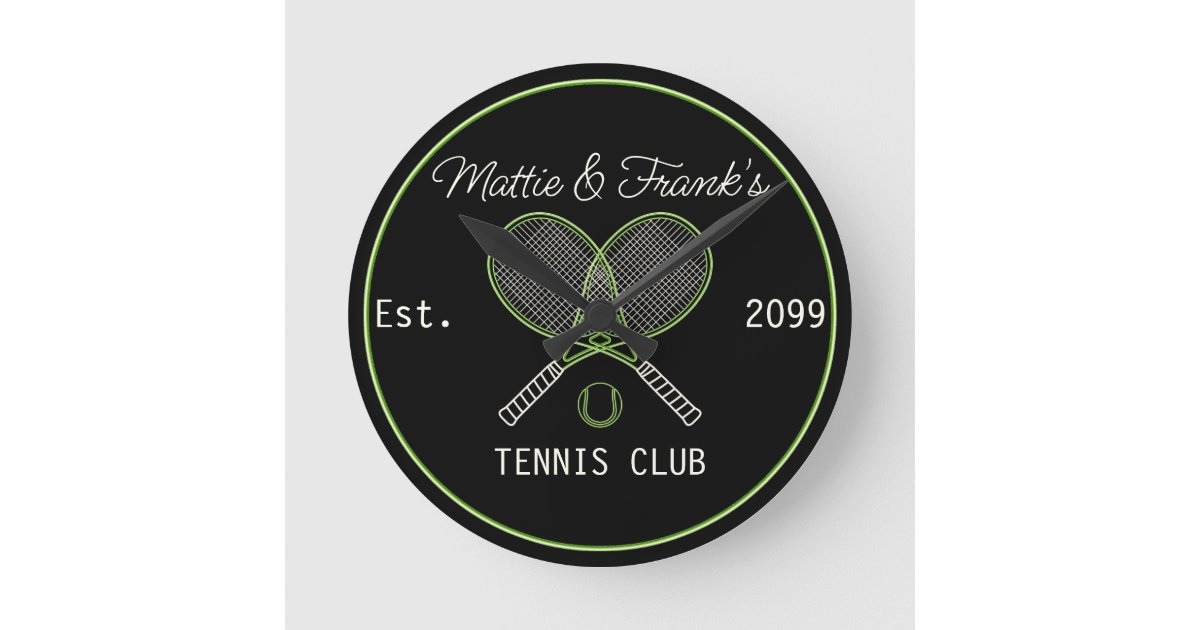 Tennis Club Bar Wall Clock | Zazzle