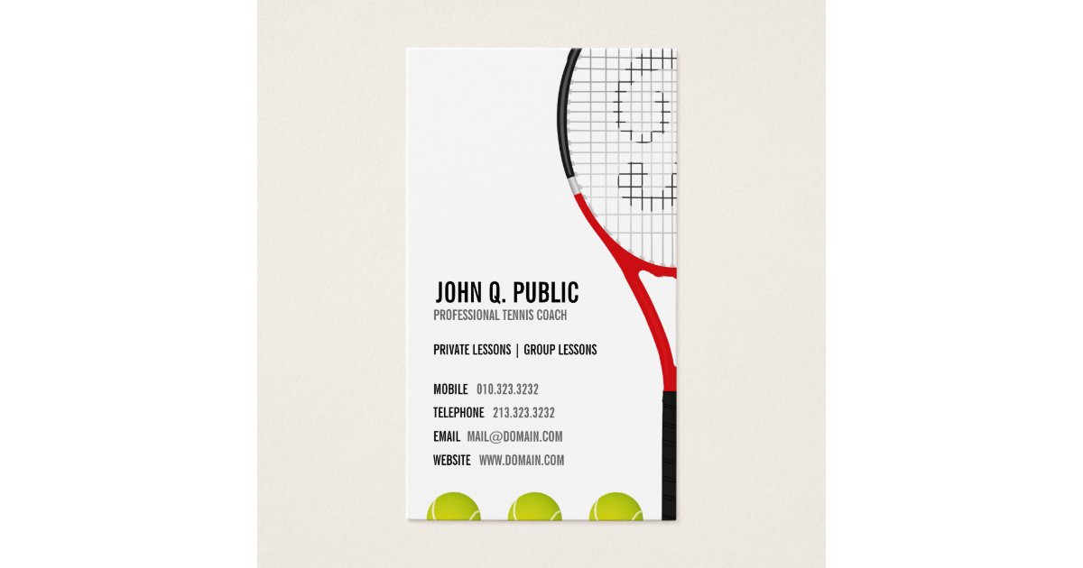 Tennis Coach Business Card | Zazzle.com