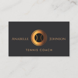 Tennis Coach Golden Luxury Elegant Modern Add Name Business Card | Zazzle