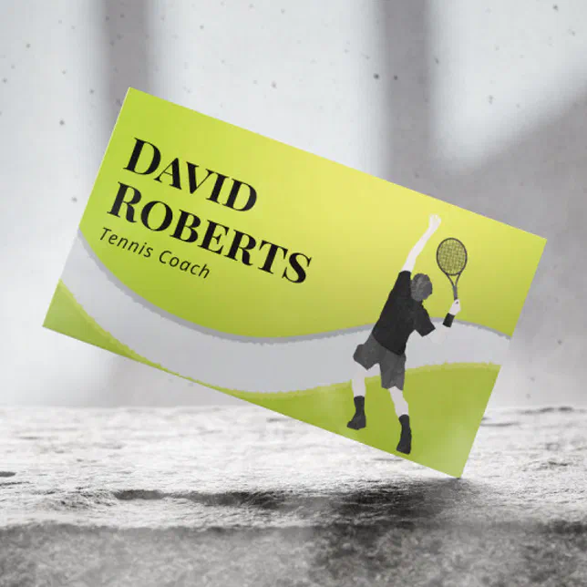 Tennis Coach Professional Sport Instructor Business Card | Zazzle
