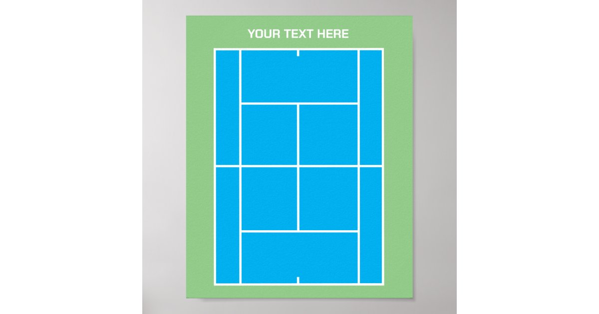 Tennis court layout dimensions poster template | Zazzle