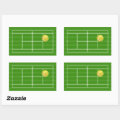 Tennis court &Tennis ball Rectangular Sticker | Zazzle