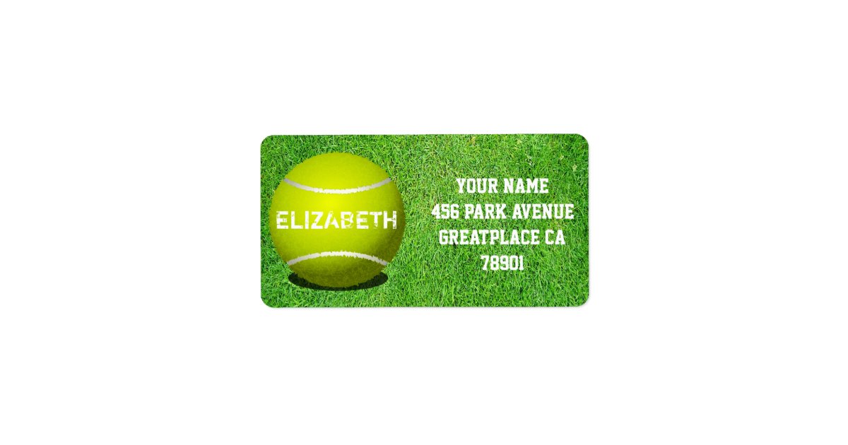 Tennis Custom Ball Address Label | Zazzle