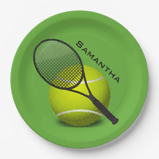 Tennis Design Paper Party Plate | Zazzle.com
